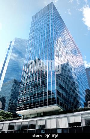 New York City Lever House at 390 Park Avenue, on 53rd Street. A glass ...