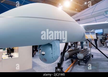 Reconnaissance and strike unmanned aircraft complex. UAV system Stock ...