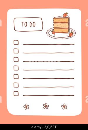 Notebook and strawberry cake Stock Vector Image & Art - Alamy