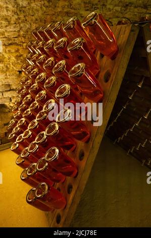 Sparkling white and rose wine production by traditional methods in ...