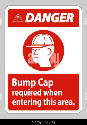 Danger Sign Bump Cap Required When Entering This Area Stock Vector ...