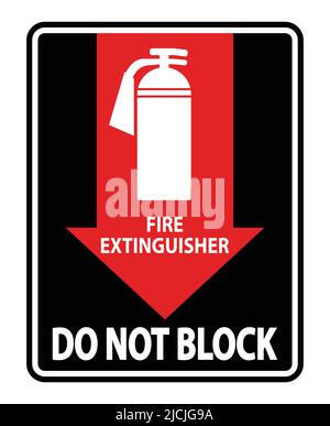 Fire Extinguisher Do Not Block sign Isolate On White Background,Vector ...