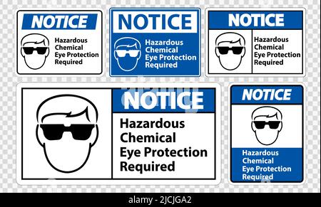 Security Notice Hazardous Chemical Eye Protection Required Symbol Sign ...
