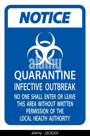 Notice Quarantine Infective Outbreak Sign Isolate on transparent ...