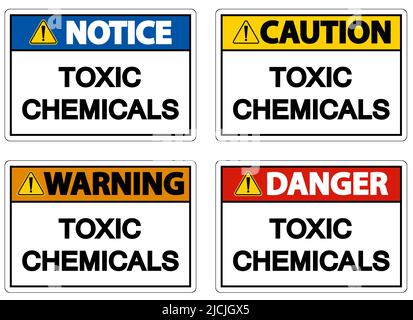 Danger Toxic Chemicals Symbol Sign On White Background Stock Vector ...