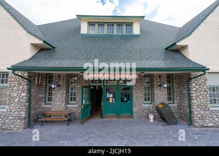 VIA Rail Jasper train station along the Icefields Parkway, Jasper ...