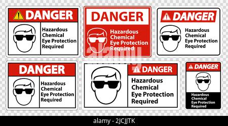 Danger Hazardous Chemical Eye Protection Required Symbol Sign Isolate ...