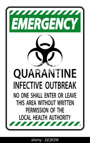 Emergency Quarantine Infective Outbreak Sign Isolate on transparent ...