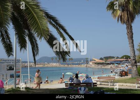 Mourillon beaches in Toulon in summer Stock Photo - Alamy