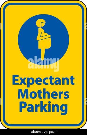 Expectant Mother Parking Sign On White Background Stock Vector Image ...