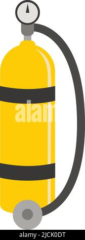 Cartoon gas cylinders. Pressure oxygen cylinder, metal tank with ...