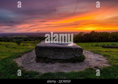 Wainwright memorial. Yellow Hills, Blackburn Stock Photo - Alamy
