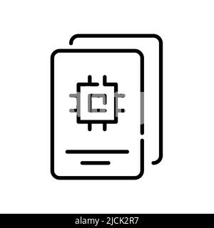 Passport for international travels with CPU chip. Pixel perfect ...
