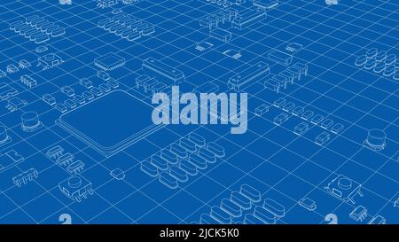 Electric circuit board, various chips. Vector Stock Vector Image & Art ...