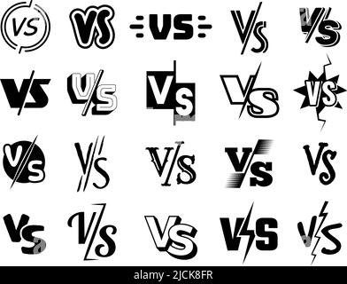 Vs logo. Battle fighting fonts duel characters matchmaking lettering ...