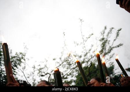 Traditional torch made from bamboo Stock Photo - Alamy