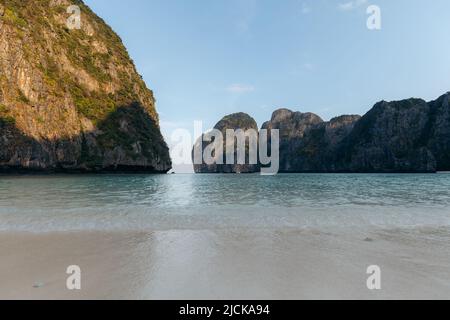Beautiful panoramic landscape of the Maya Bay in the Phi Phi Islands in ...