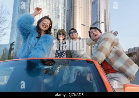 Fashion and personality of young people drive cars to go for a drive ...