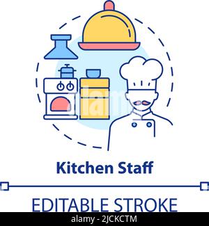 Kitchen staff linear icon concept. Kitchen staff line vector sign ...
