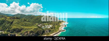 Panoramic aerial view of the old vacant city Los Caracas, La Guaira ...