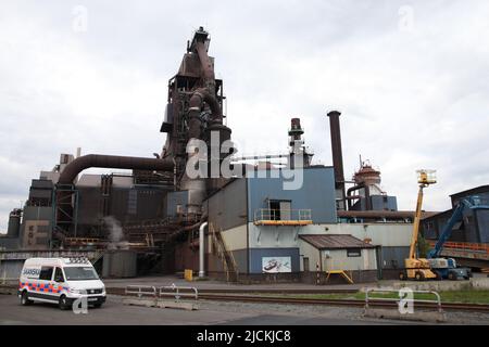 08 June 2022, Sweden, Luleå: An employee of the Hybrit initiative in ...