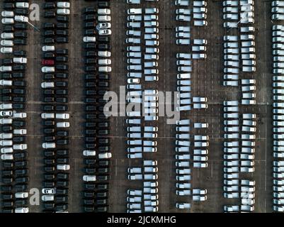 Chongqing new car parking lot Stock Photo - Alamy