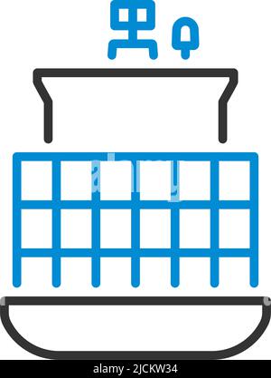 Container Ship Icon. Editable Bold Outline With Color Fill Design ...