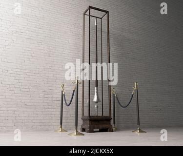 A concept showing an upright medieval lance on display in a wood and ...