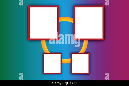 Realistic collage. Photo frame template. Photo gallery layout. Vector ...