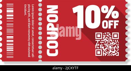 Coupon mockup with 10 percent off. Discount voucher, gift coupon ...