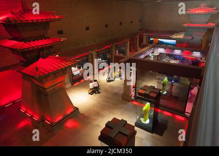 Balcony view of the underground museum of the Han Yang Ling mausoleum ...