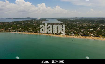 Aerial view of Trincomalee Town, coastal resort city. Panoramic Top ...