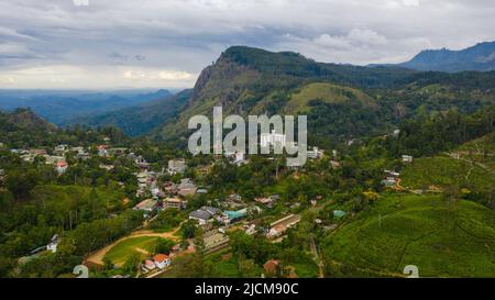 Ella town among mountains and tea plantations. Sri Lanka Stock Photo ...