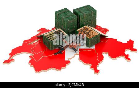 import export business in Switzerland background on blue sky with ...