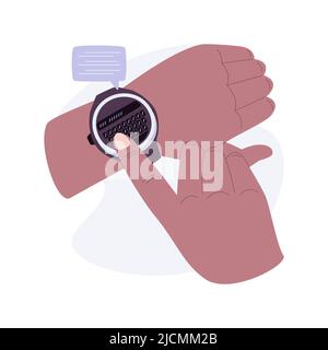 Reply to messages with smartwatch isolated cartoon vector illustrations ...