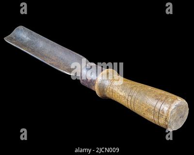 old chisel with wooden handle isolated on white background Stock Photo ...