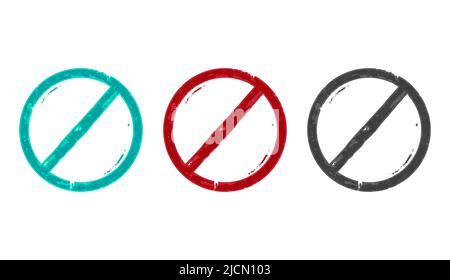 Banned stamp icons in few color versions. Ban, restricted and ...