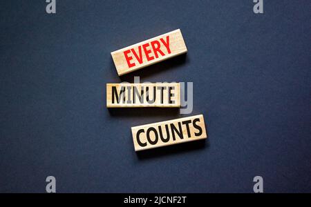Every minute counts symbol. Concept words Every minute counts on books ...