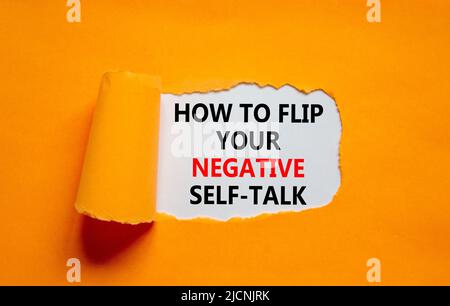 Flip negative self-talk symbol. Concept words How to flip negative self ...