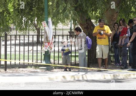 Diego Luna and sons, on the filming set of the movie Cesar Chavez: An ...