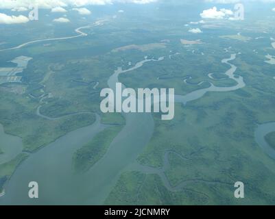 View of Terraba-Sierpe wetland from the air Stock Photo - Alamy