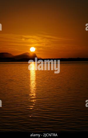 Sunrise over the Catlins River from Pounawea Motor Camp, Owaka, south ...