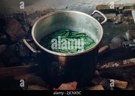 Making of boxbol, traditional nutritious Ixil dish - Quiche, Guatemala ...