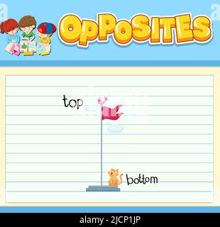 Opposite words with top and bottom illustration Stock Vector Image ...