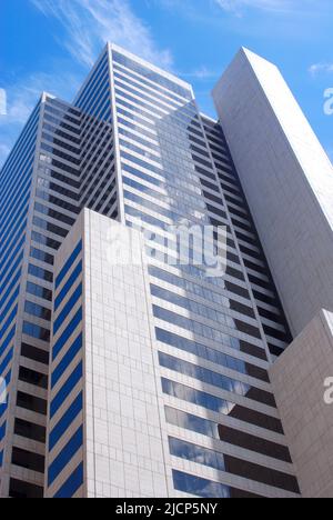 Tall skyscrapers in downtown Dallas, Texas, cement, steel, glass ...