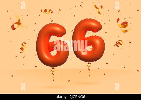 66 3d number balloon made of realistic metallic air balloon 3d ...