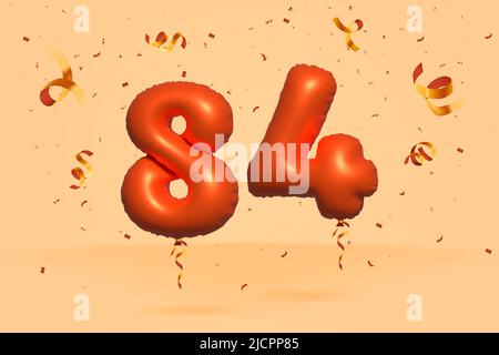 84 3d number balloon made of realistic metallic air balloon 3d ...