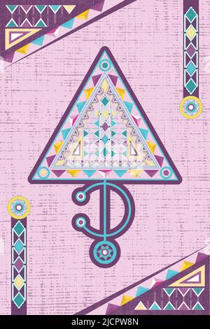 Poster Tazerzit Pattern Vector Illustration. The Symbol of Moroccan ...