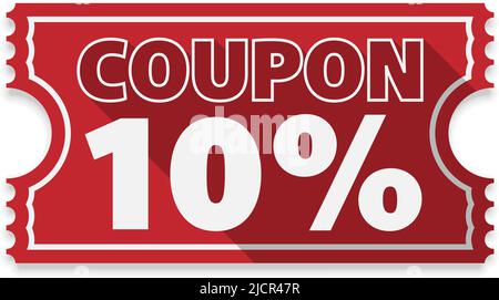 Coupon mockup with 10 percent off. Discount voucher, gift coupon ...