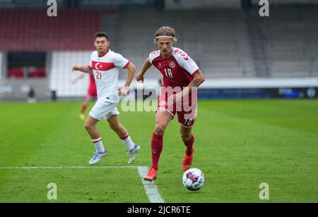 June 14, 2022: Maurits Kjaergaard of Denmark during Denmark against ...